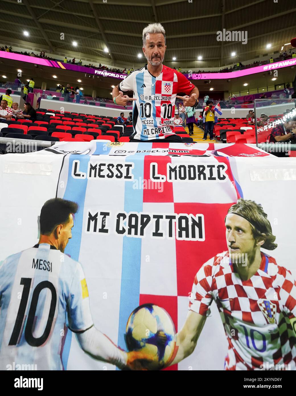 DOHA, QATAR - DECEMBER 1: Supporter of Croatia during the FIFA World ...