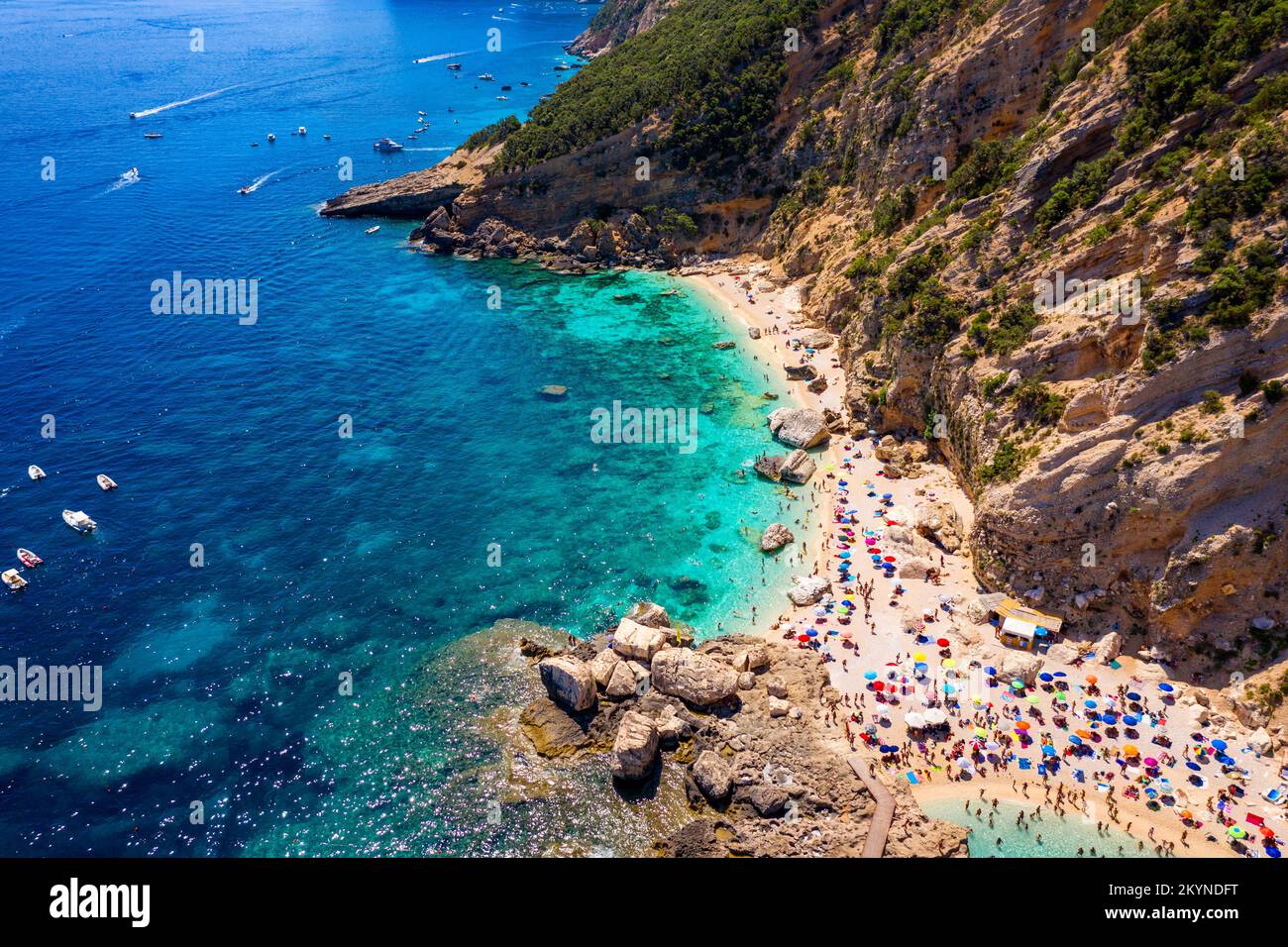 Cala Mariolu view from above. Cala Mariolu famous beach. Italy Sardinia ...