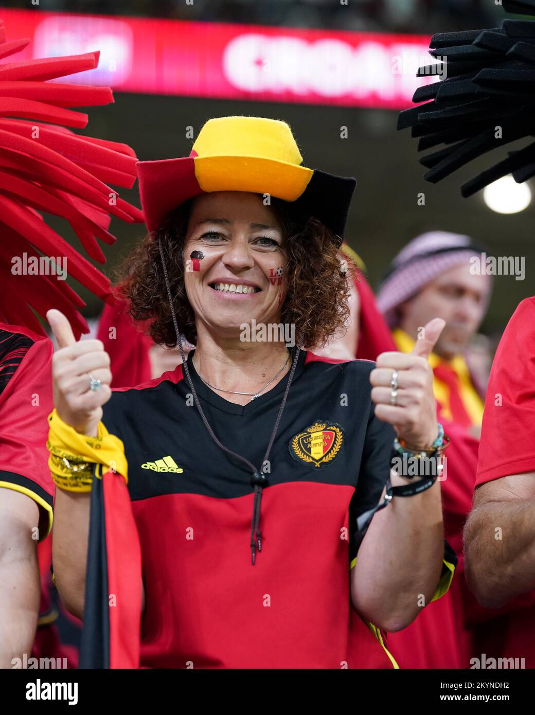 DOHA, QATAR - DECEMBER 1: Supporter of Belgium during the FIFA World ...