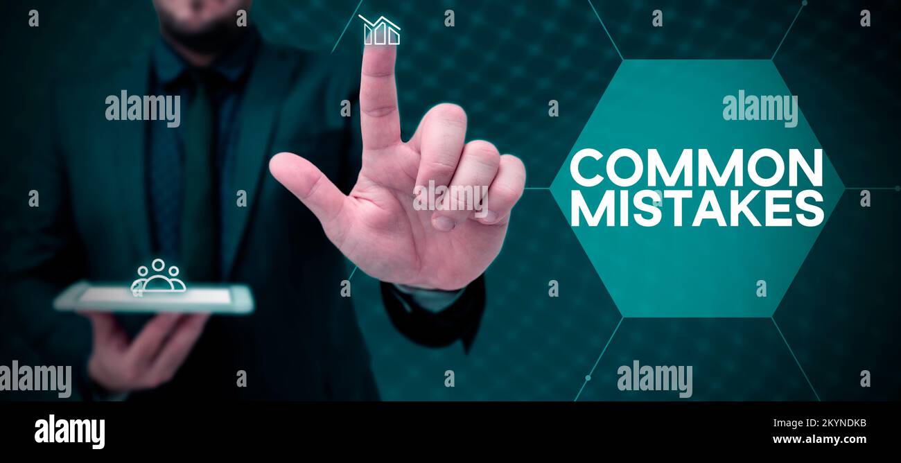 Handwriting text Common Mistakes. Business overview actions that are ...