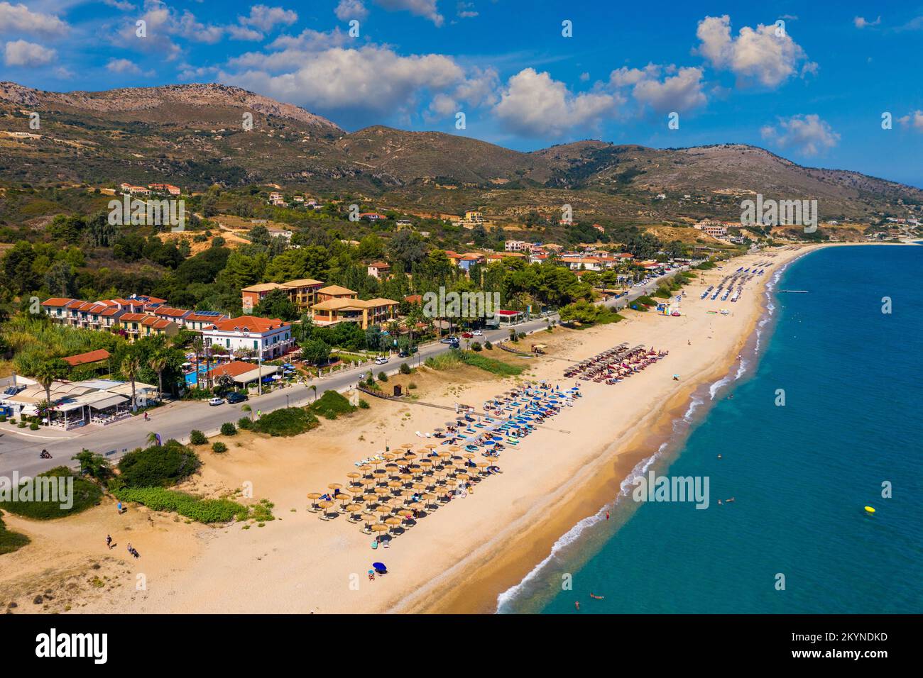 Skala, one of the top beach locations on the Greek island of Kefalonia ...