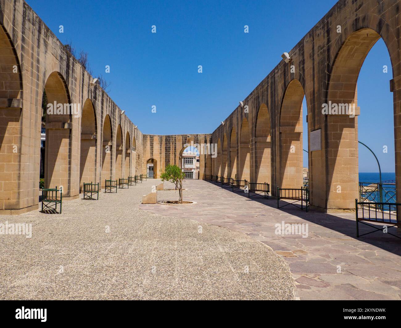 Valletta, Malta - May, 2021: Lower Barrakka Gardens. A small public ...