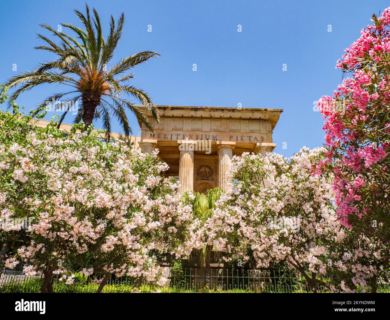 Valletta, Malta - May, 2021: Lower Barrakka Gardens. A small public ...