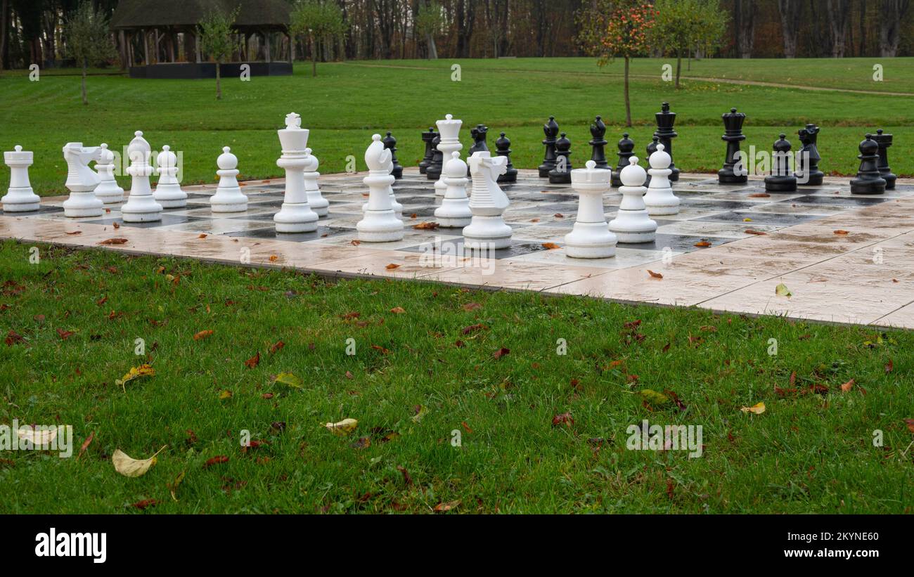 Big chess board in a park Stock Photo - Alamy