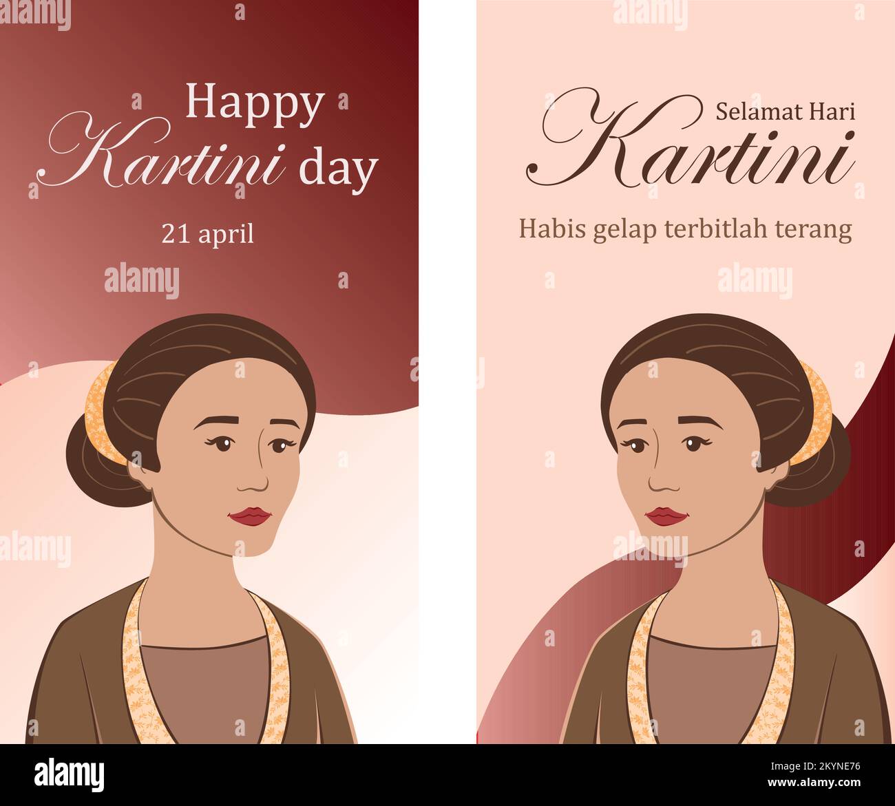Selamat hari Kartini. Translation Happy Kartini day. Habis gelap terbitlah terang means After ...