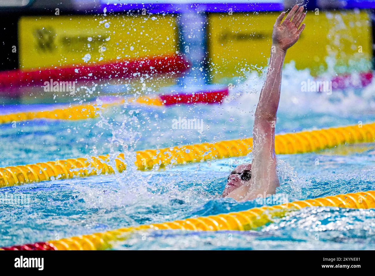ROTTERDAM, NETHERLANDS - DECEMBER 1: Thomas Jansen competing in the Men, 200m Backstroke, Finals ...