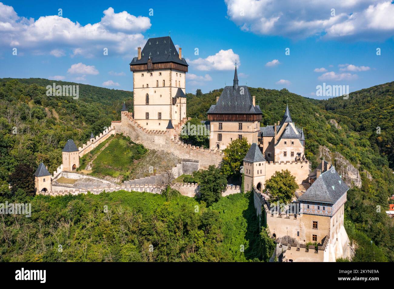 Royal Castle Karlstejn. Central Bohemia, Karlstejn village, Czechia ...