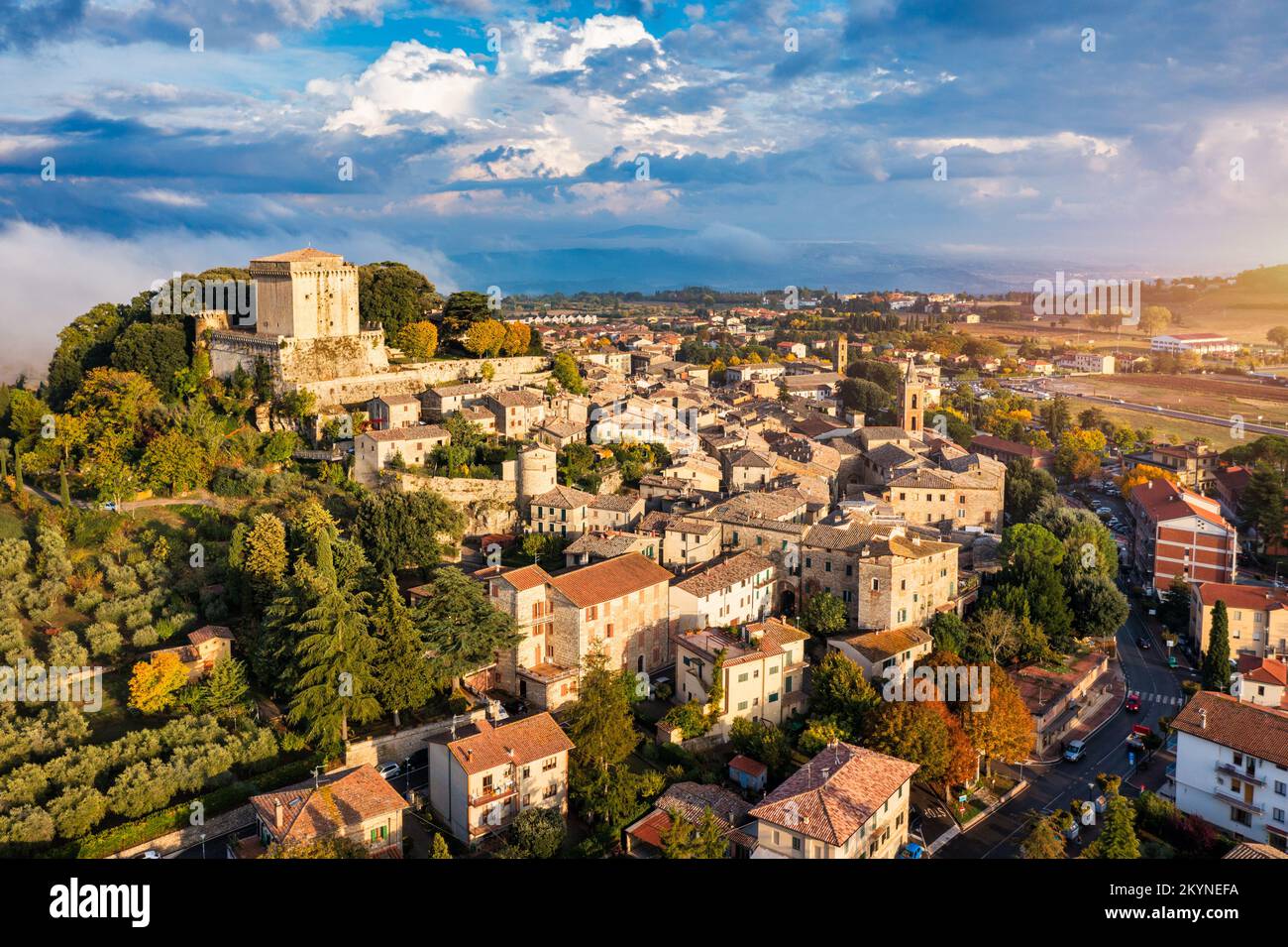 Sarteano village in Tuscany, Italy. Sarteano, the medieval castle at ...