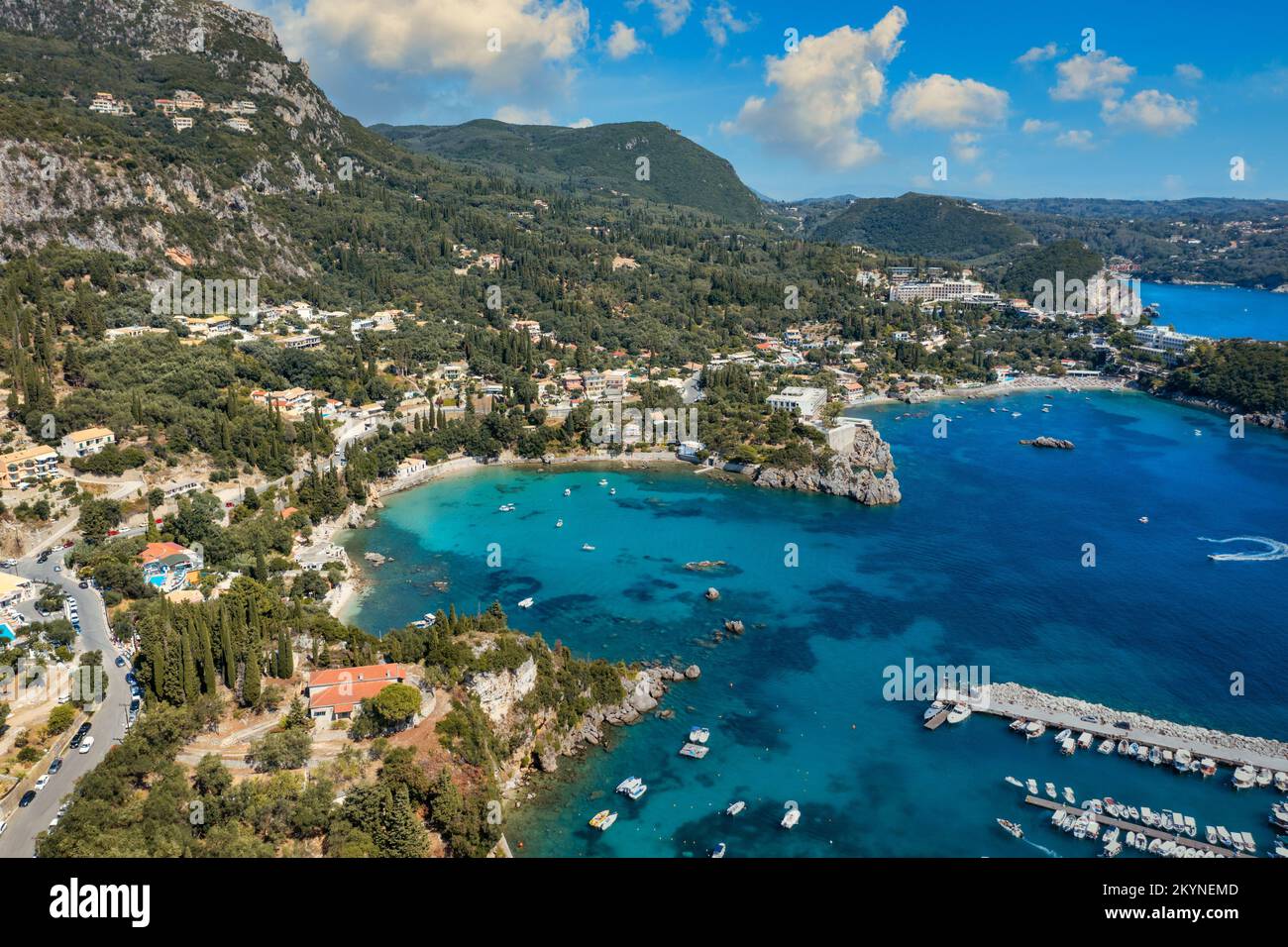 Picturesque seaside of Paleokastritsa, Corfu, Greece. Beautiful bay in ...
