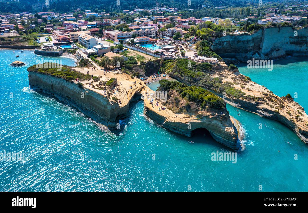 Famous Canal D'amour in Sidari, Corfu island, Greece. Famous Canal d ...