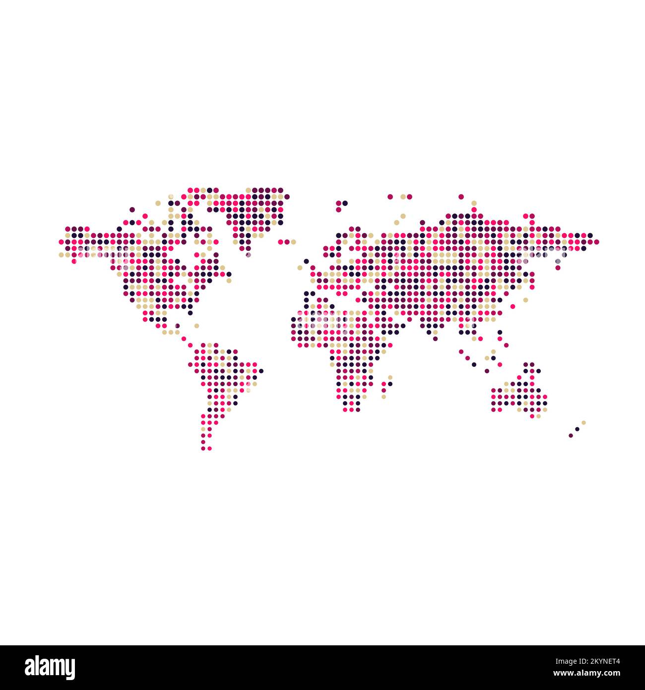 World 1 Silhouette Pixelated generative pattern map illustration Stock ...