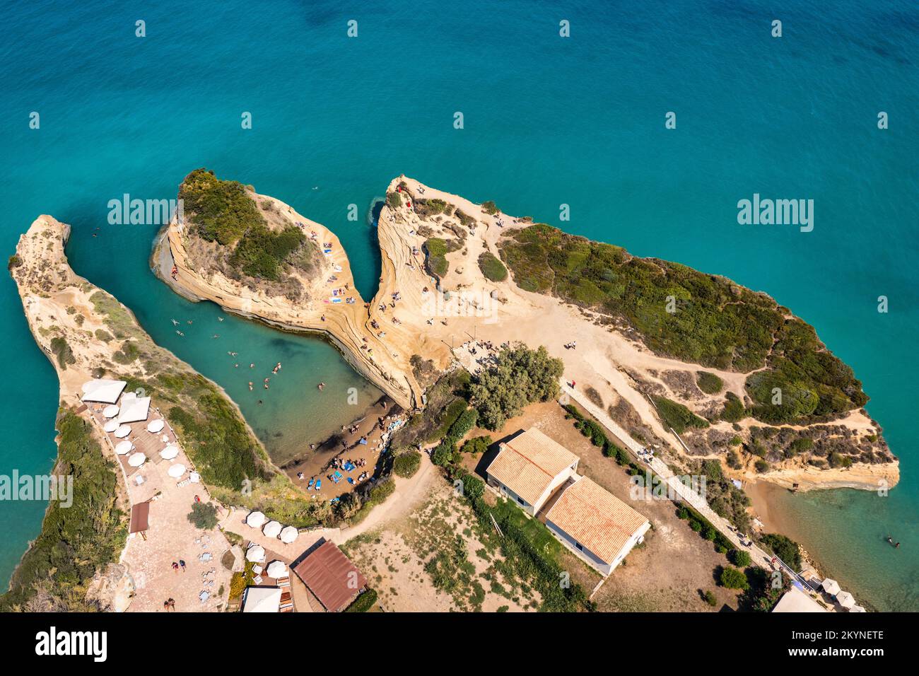 Famous Canal D'amour in Sidari, Corfu island, Greece. Famous Canal d ...