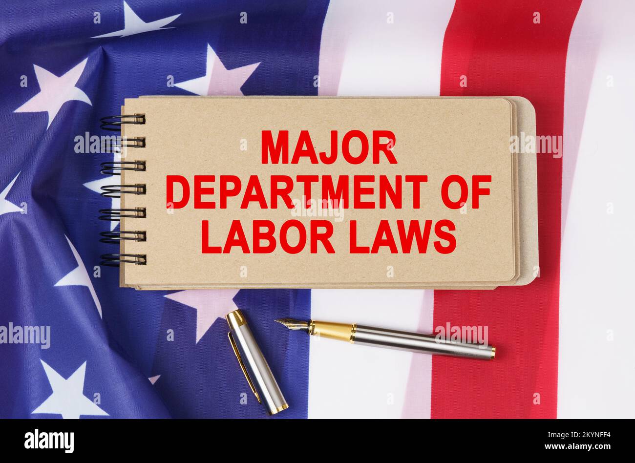 Law and order concept. Against the background of the flag of the United ...