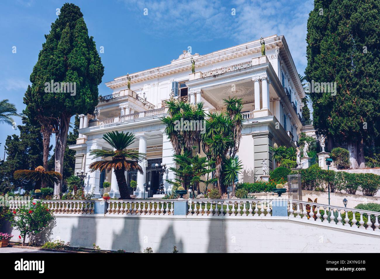 Achilleion palace in Corfu Island, Greece, built by Empress of Austria ...