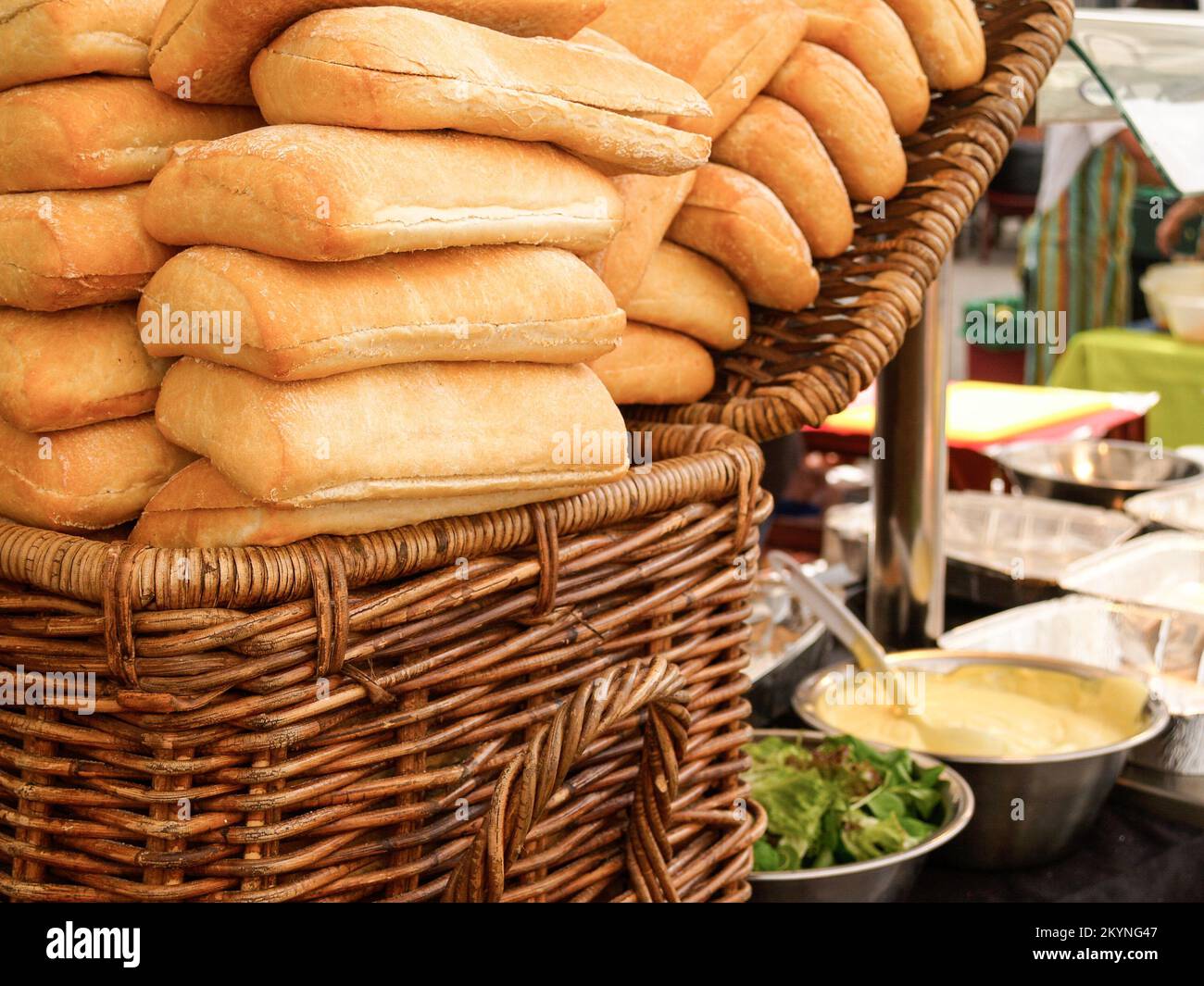Artisan bread buns stacked hi-res stock photography and images - Alamy