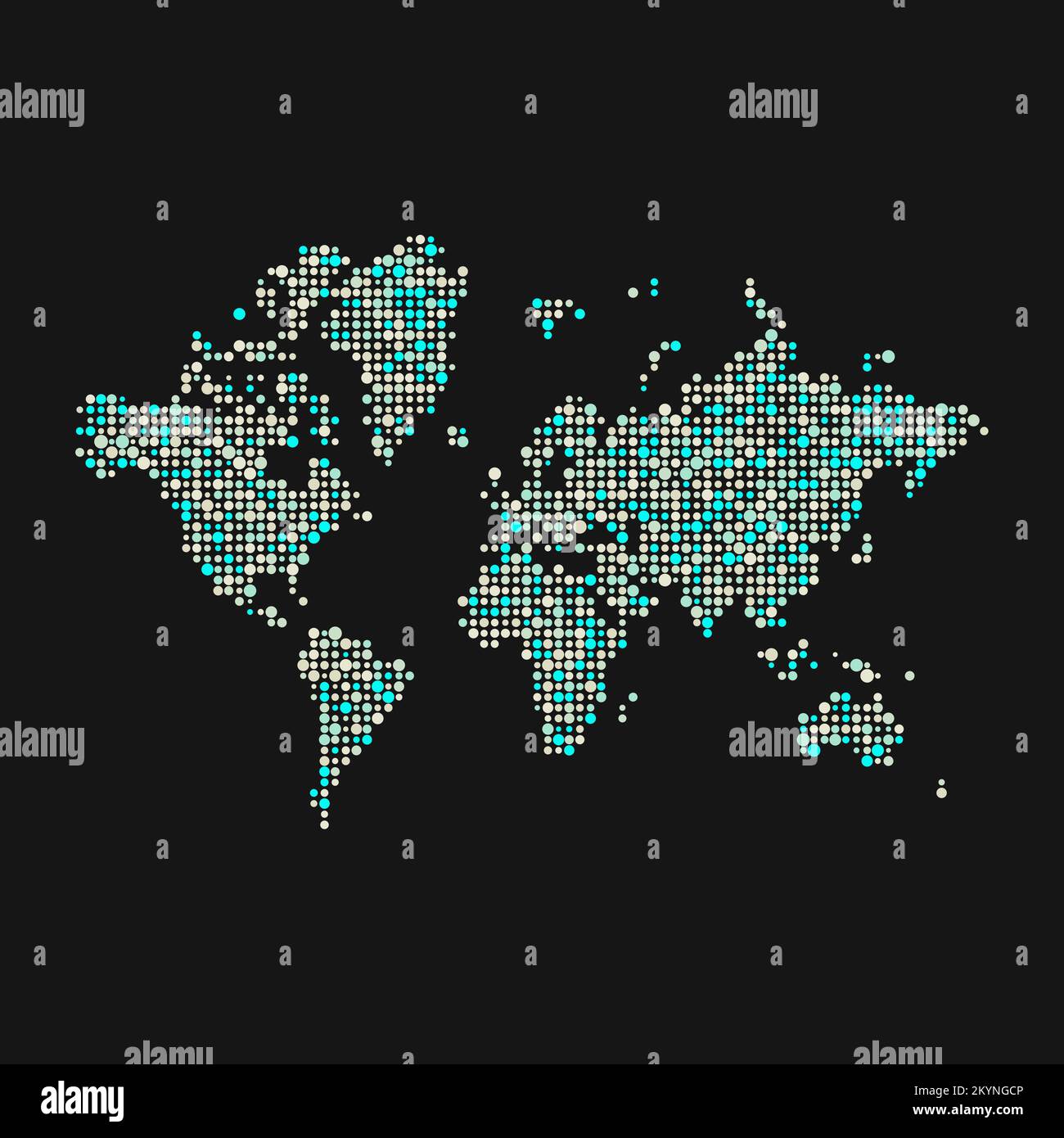 World 2 Silhouette Pixelated generative pattern map illustration Stock ...