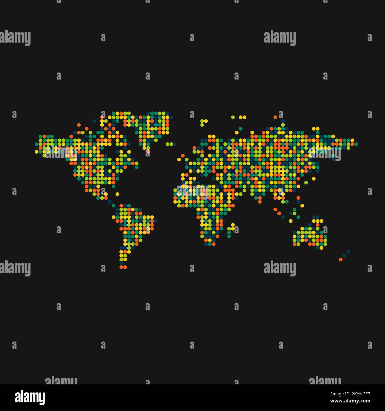 World 1 Silhouette Pixelated generative pattern map illustration Stock ...