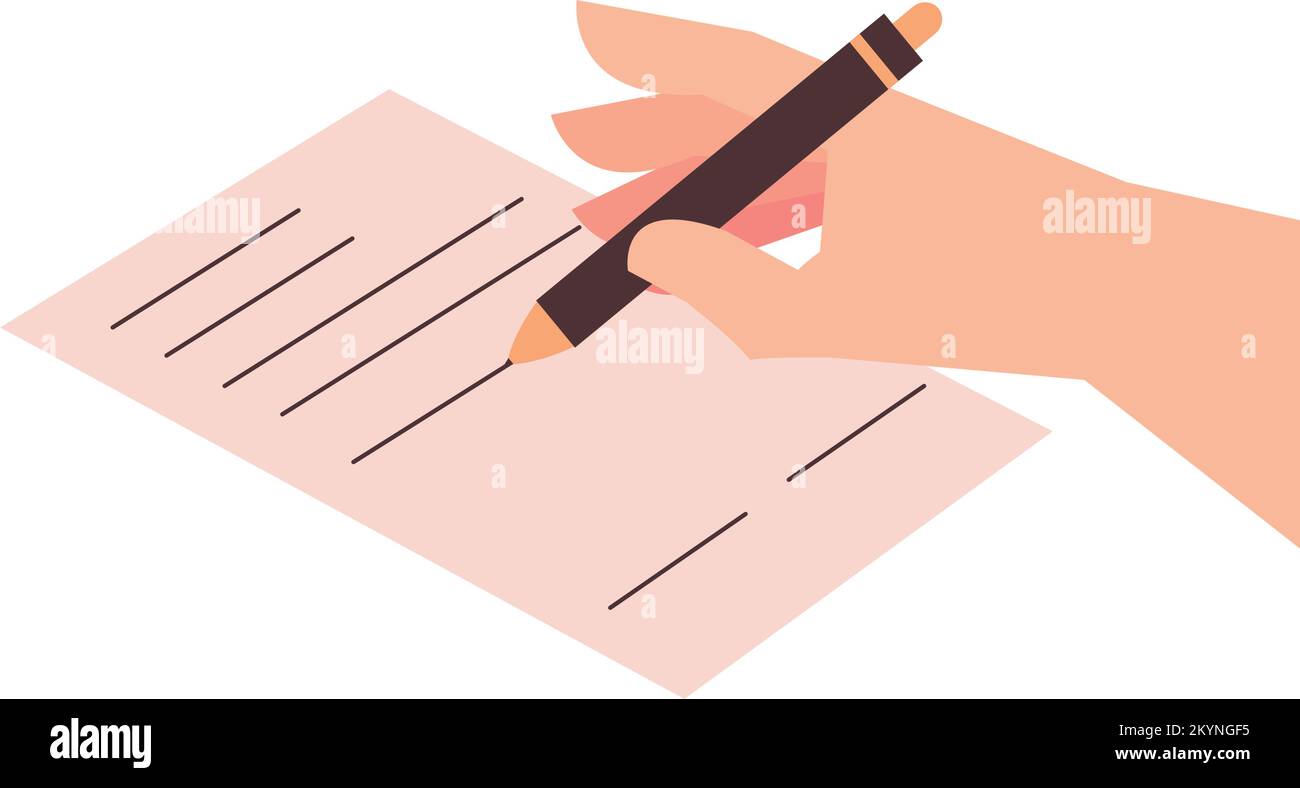 Female hand writing text Stock Vector Images - Alamy