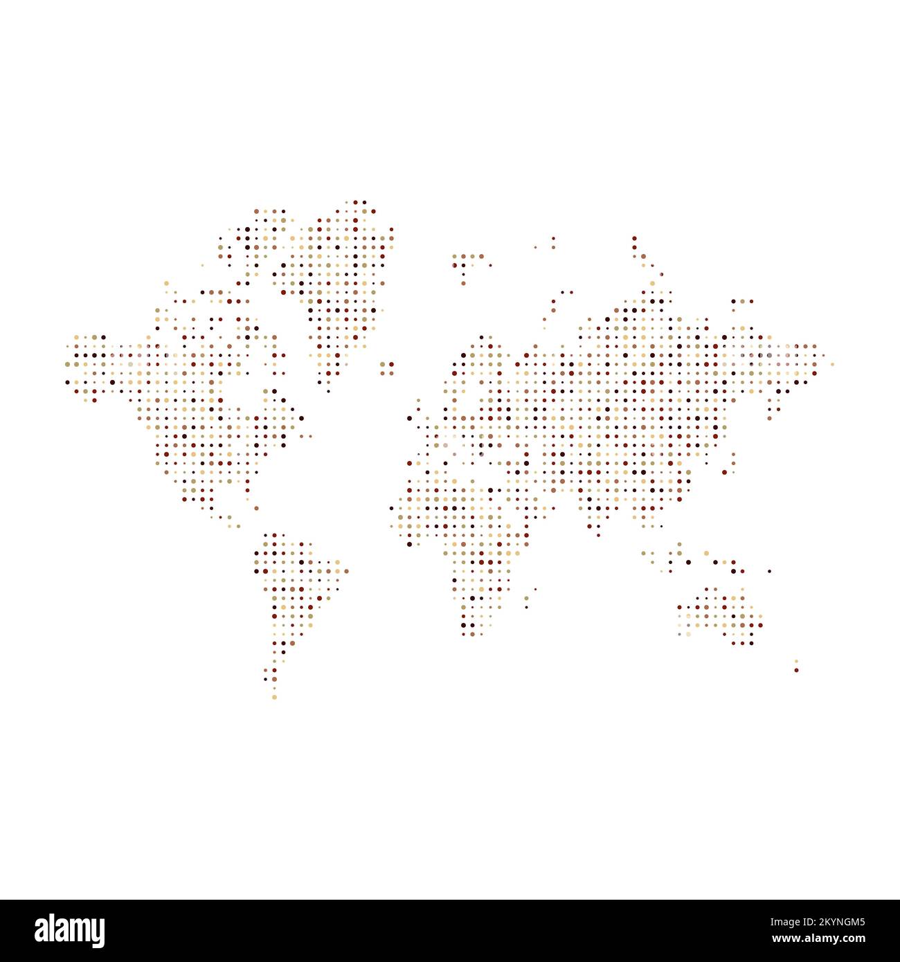 World 2 Silhouette Pixelated generative pattern map illustration Stock ...