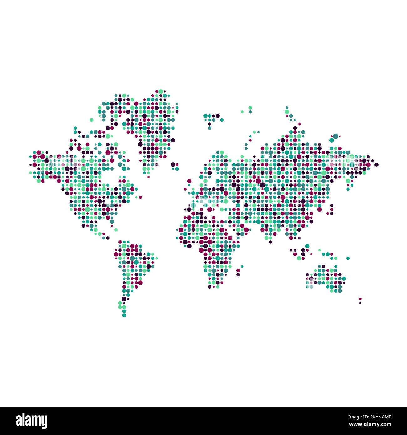 World 2 Silhouette Pixelated generative pattern map illustration Stock ...