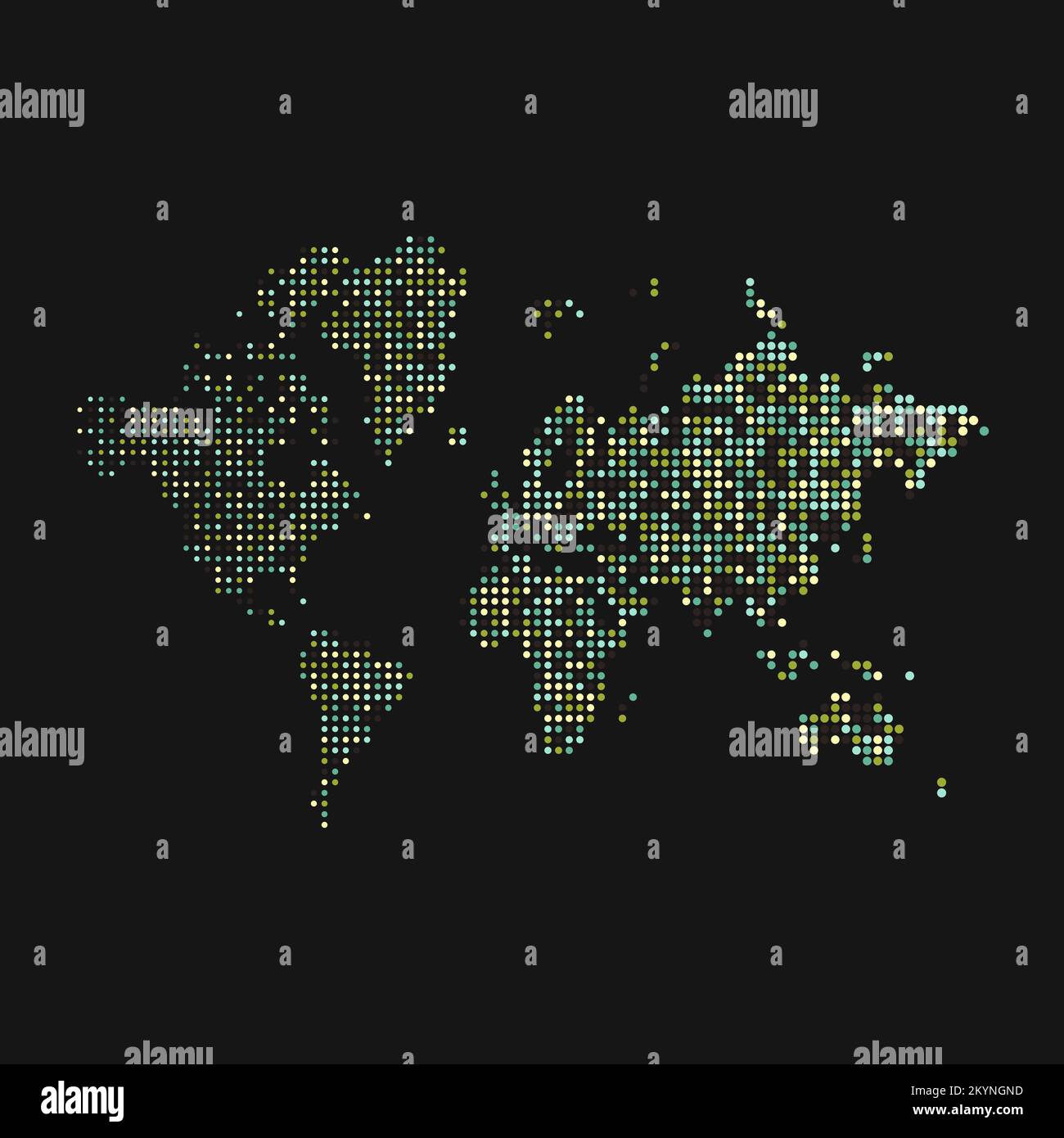 World 2 Silhouette Pixelated generative pattern map illustration Stock ...