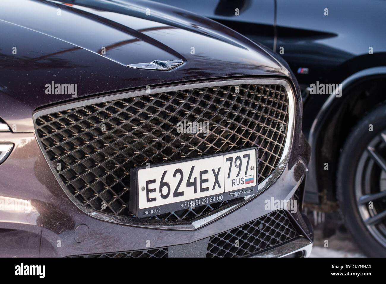 MOSCOW, RUSSIA - FEBRUARY 05, 2022 Genesis GV70 (JK1) subcompact luxury ...