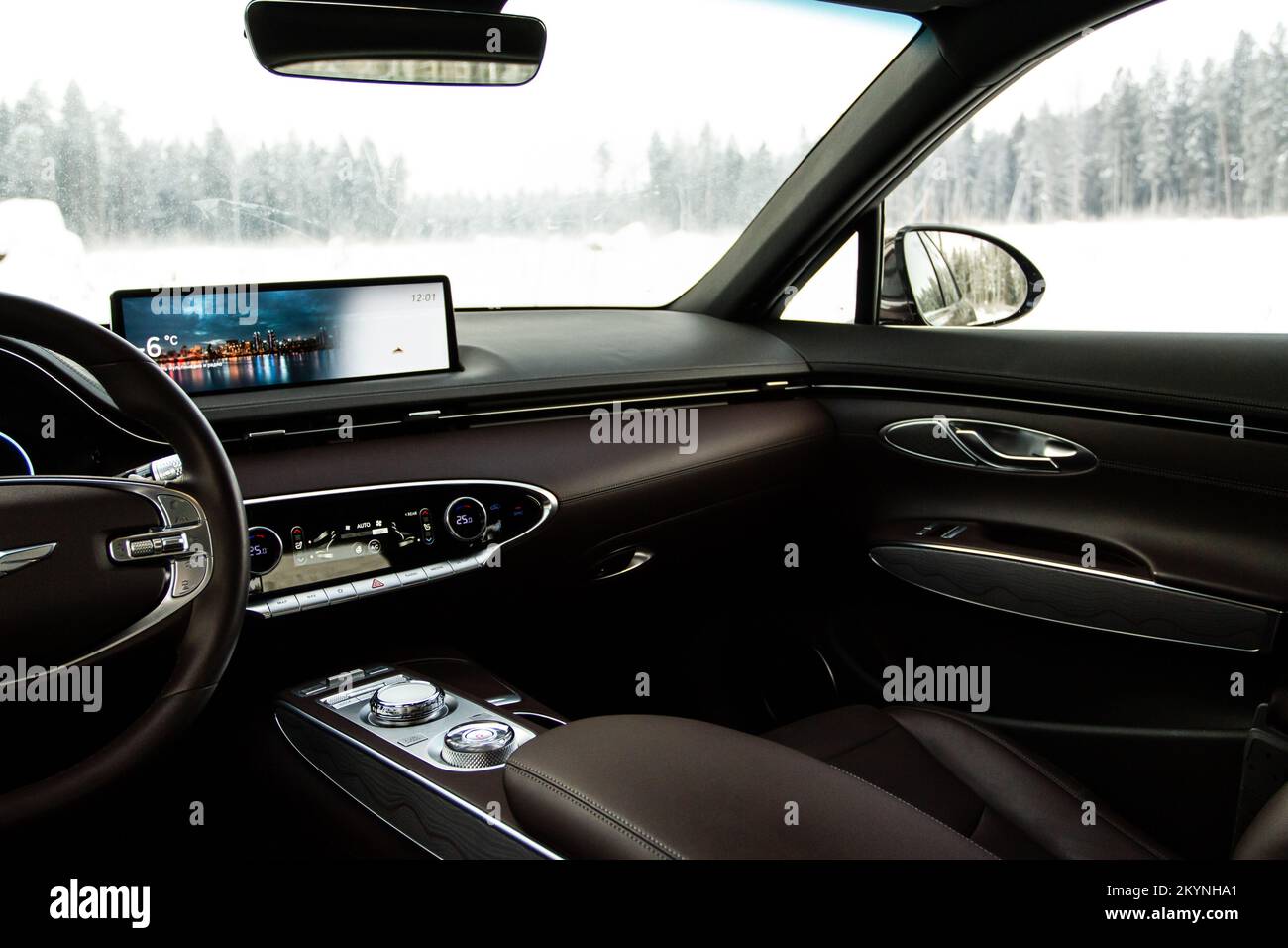 MOSCOW, RUSSIA - FEBRUARY 05, 2022. Genesis GV70 (JK1), interior view ...