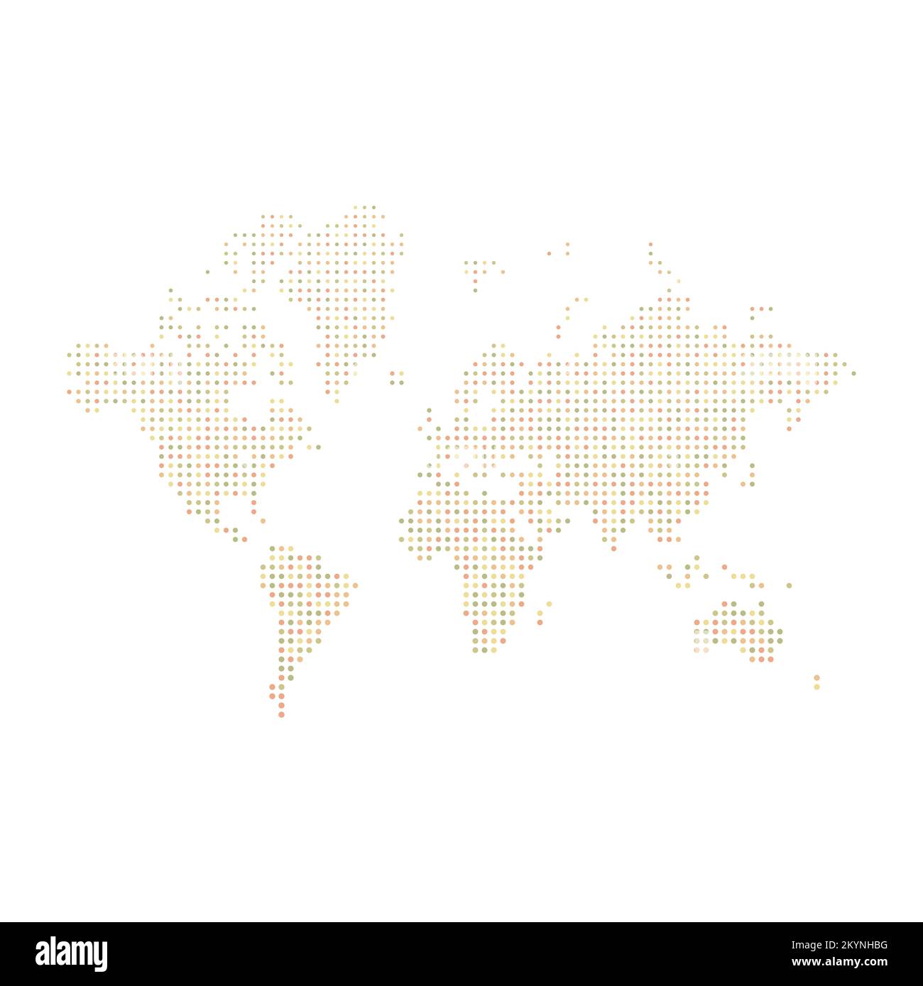 World 2 Silhouette Pixelated generative pattern map illustration Stock ...