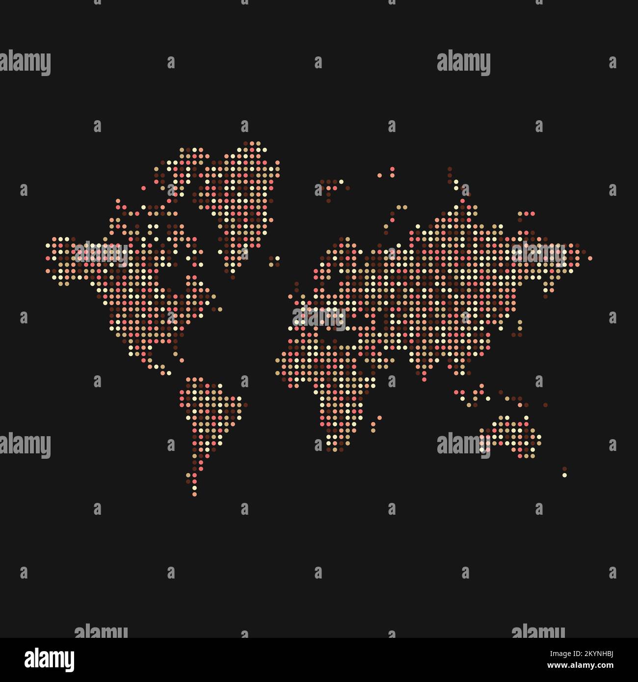 World 2 Silhouette Pixelated generative pattern map illustration Stock ...