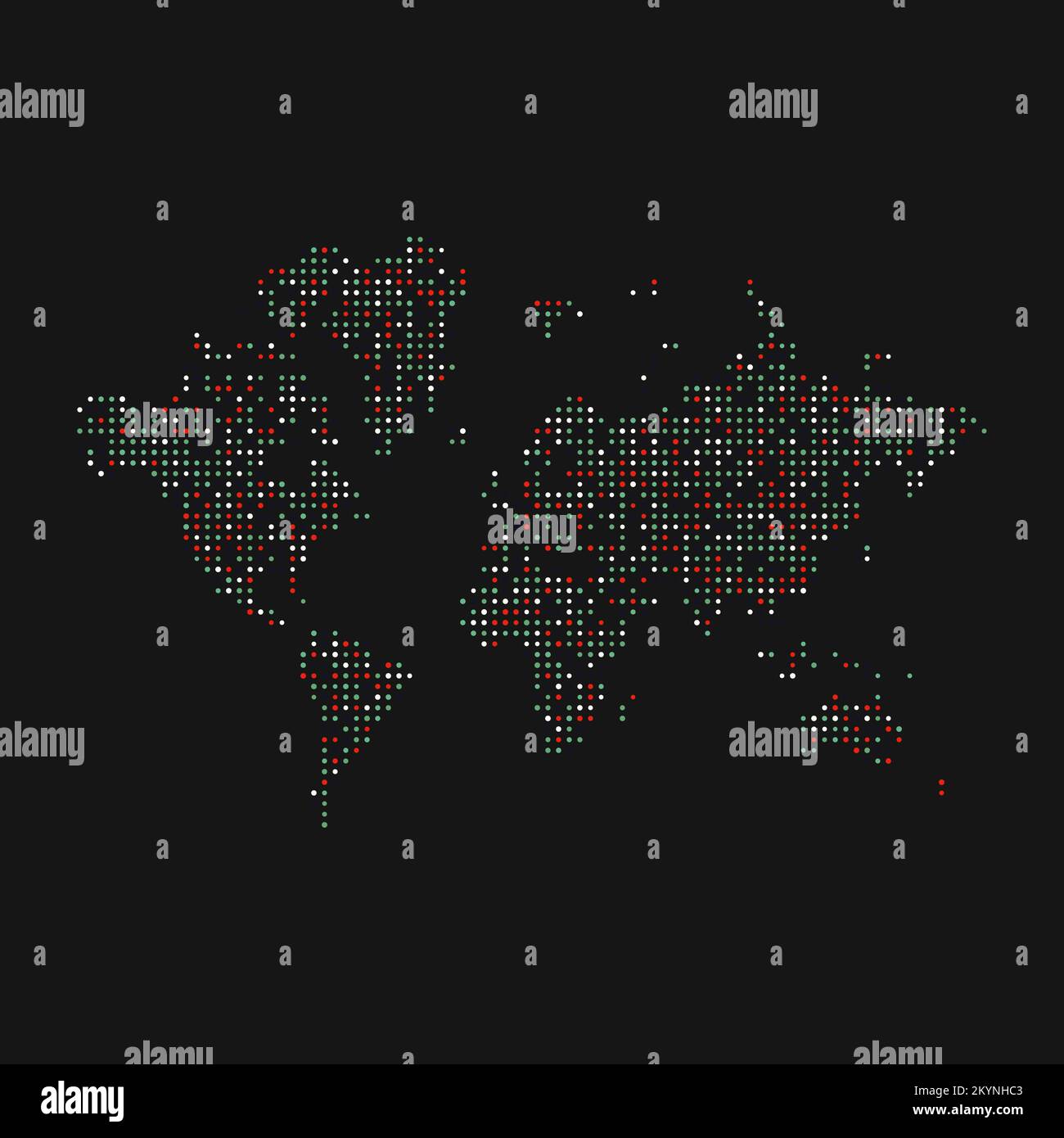 World 2 Silhouette Pixelated generative pattern map illustration Stock ...