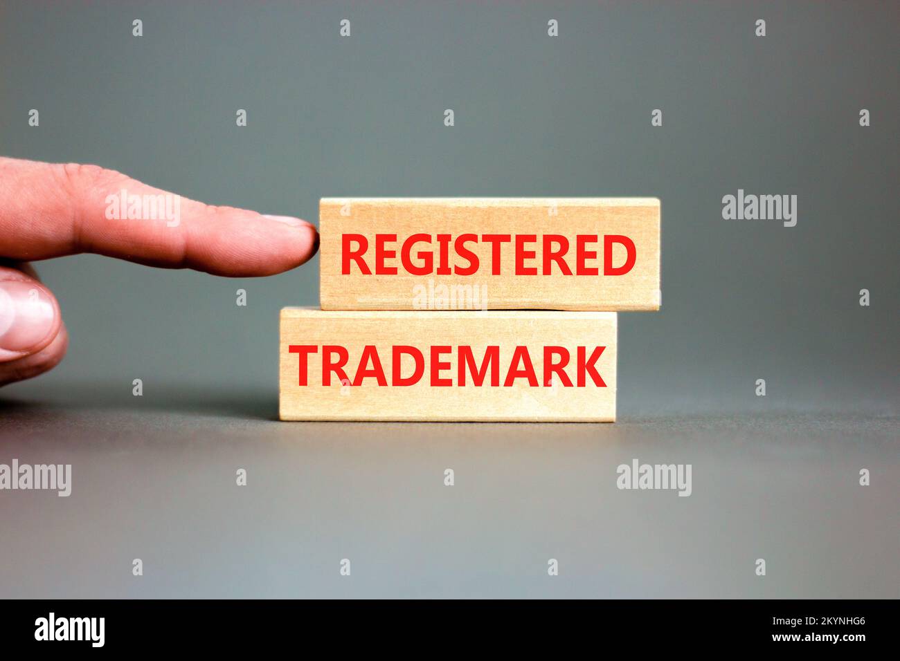 Registered trademark symbol. Concept word Registered trademark wooden ...