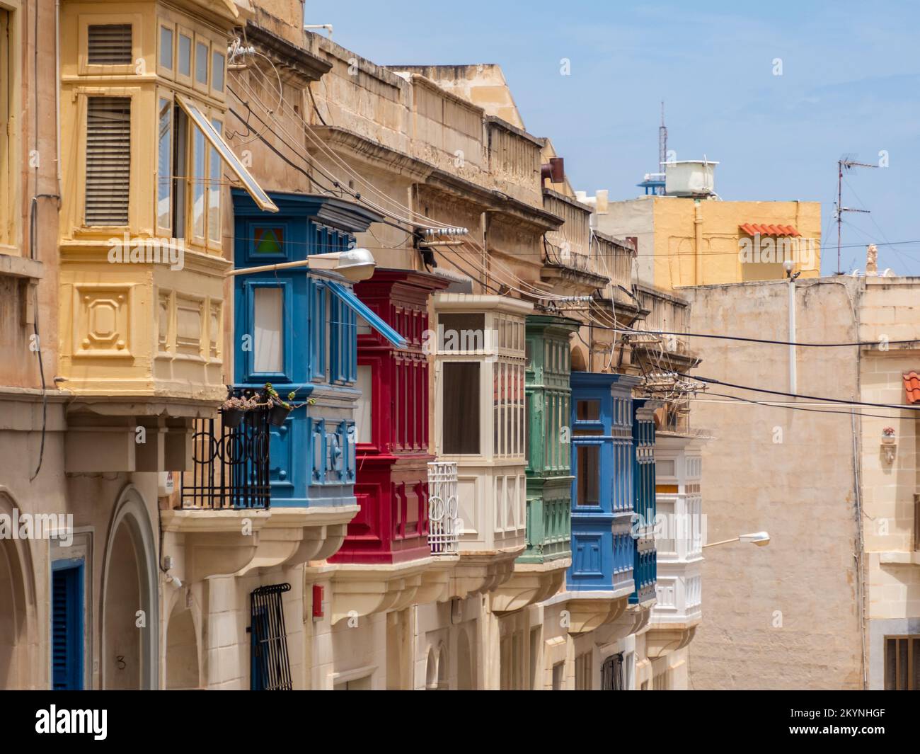 Beautiful Maltese wooden colorful balconies called "gallarija" in ...