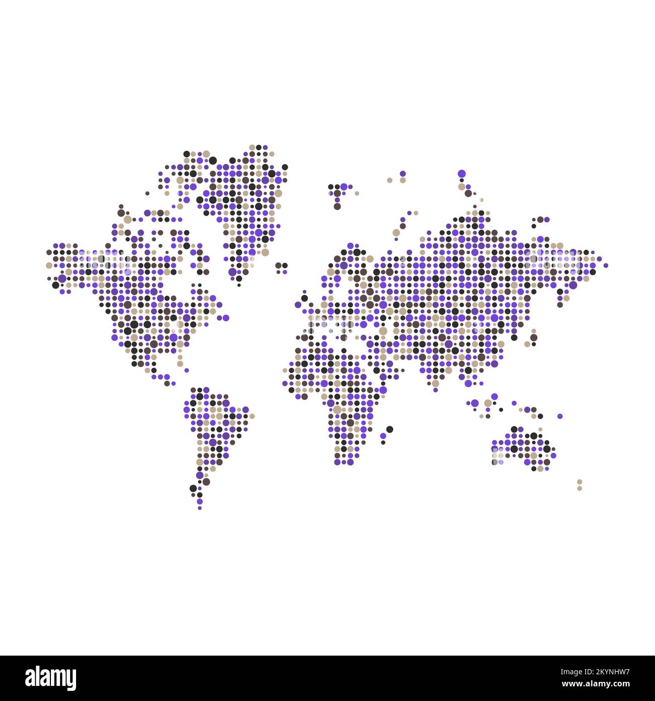 World 2 Silhouette Pixelated generative pattern map illustration Stock ...