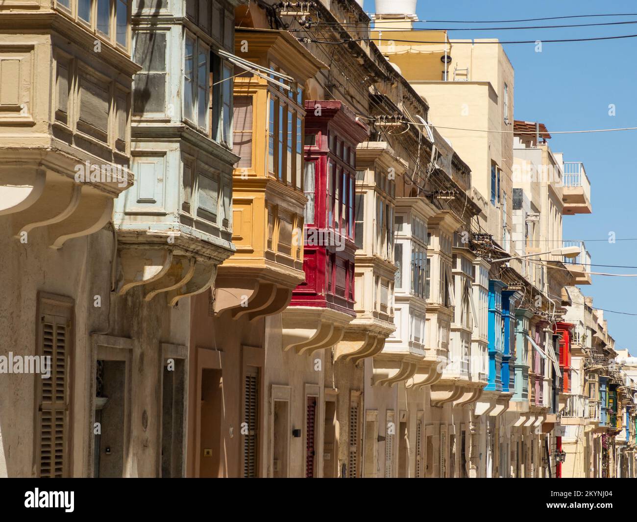Beautiful Maltese wooden colorful balconies called "gallarija" in ...
