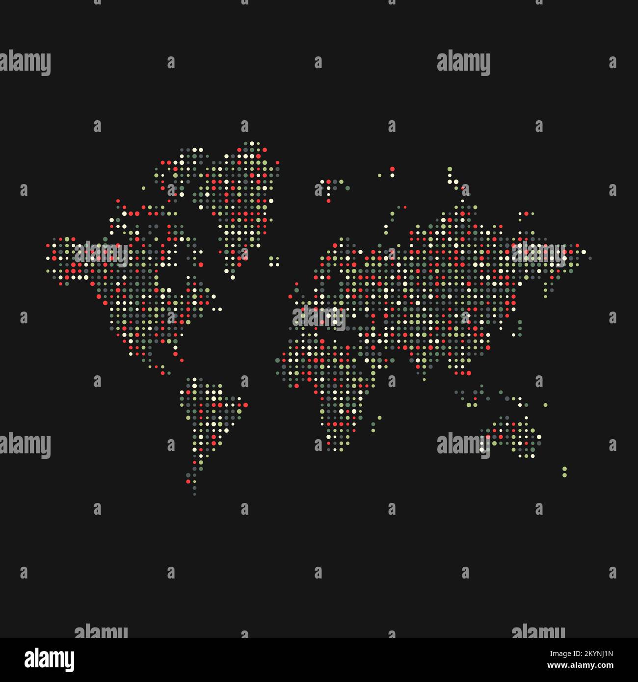 World 2 Silhouette Pixelated generative pattern map illustration Stock ...
