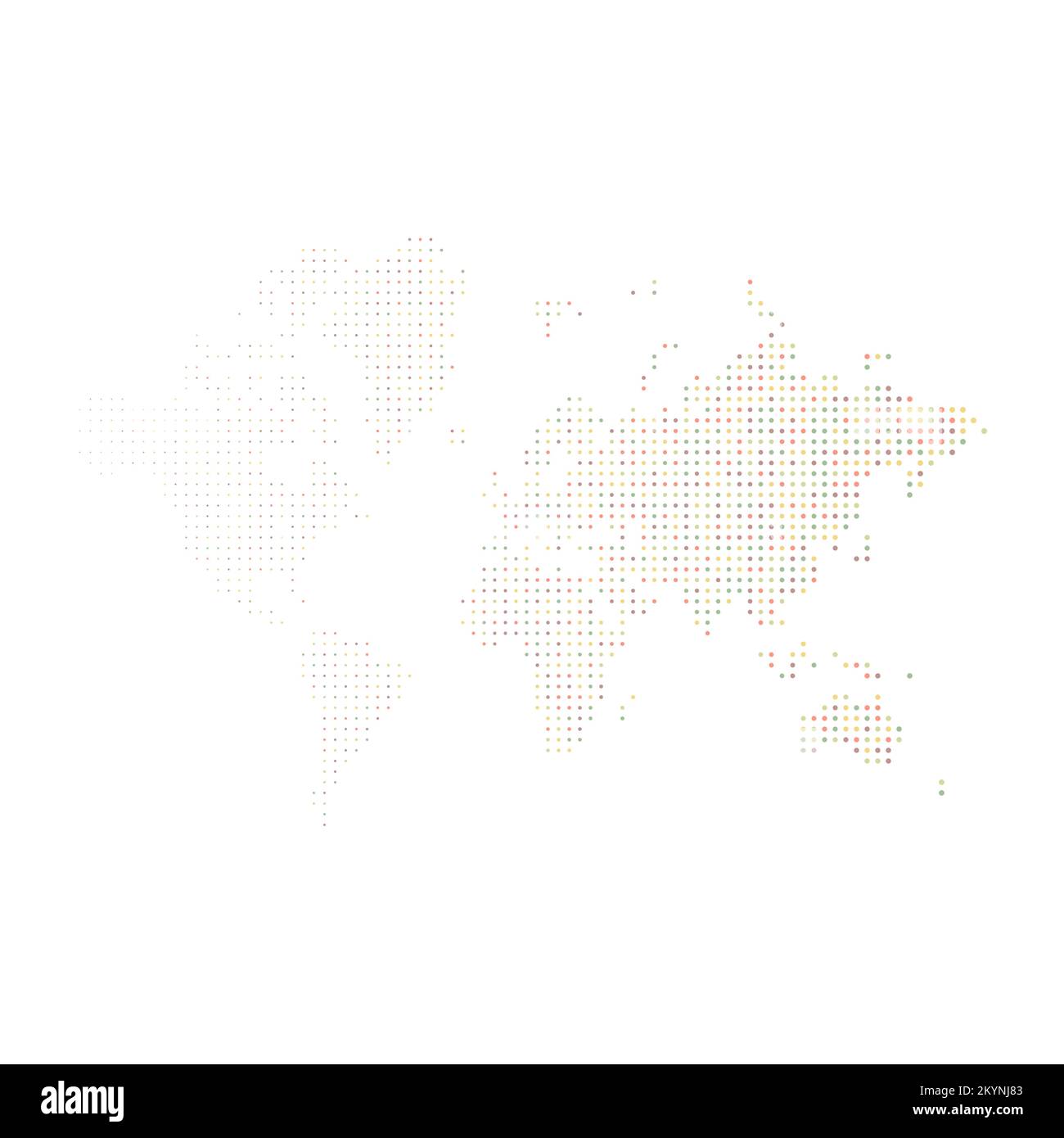 World 2 Silhouette Pixelated generative pattern map illustration Stock ...
