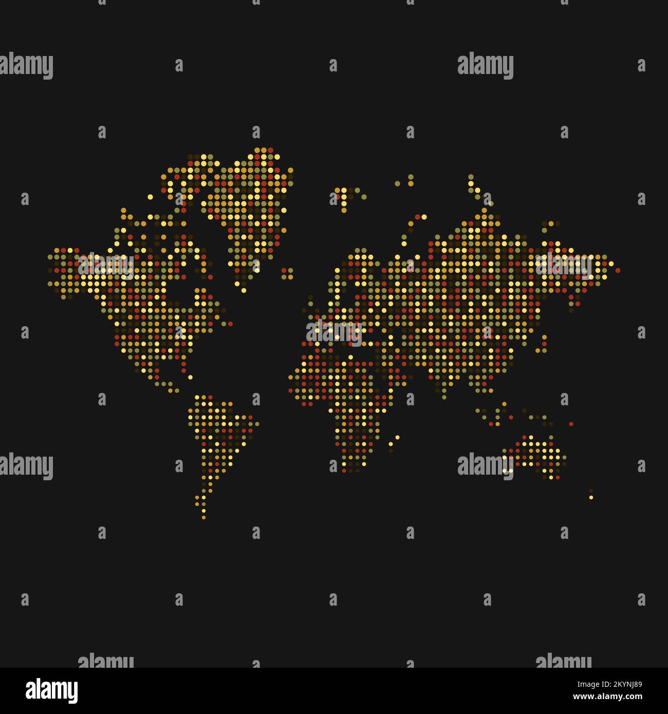 World 2 Silhouette Pixelated generative pattern map illustration Stock ...