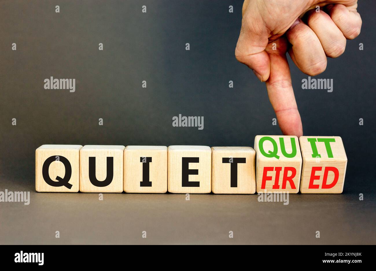 Quiet quit or fired symbol. Concept words Quiet quit and Quiet fired on ...