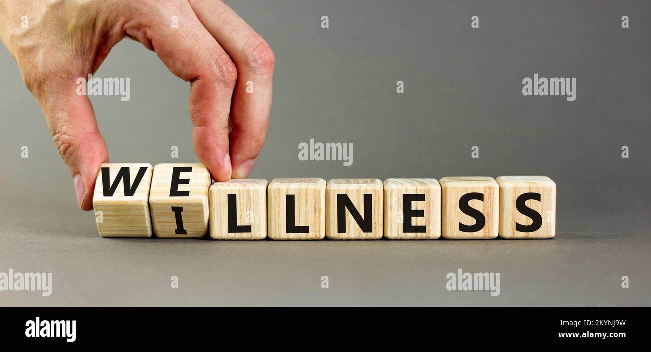 Wellness or illness symbol. Concept words Wellness and Illness on ...