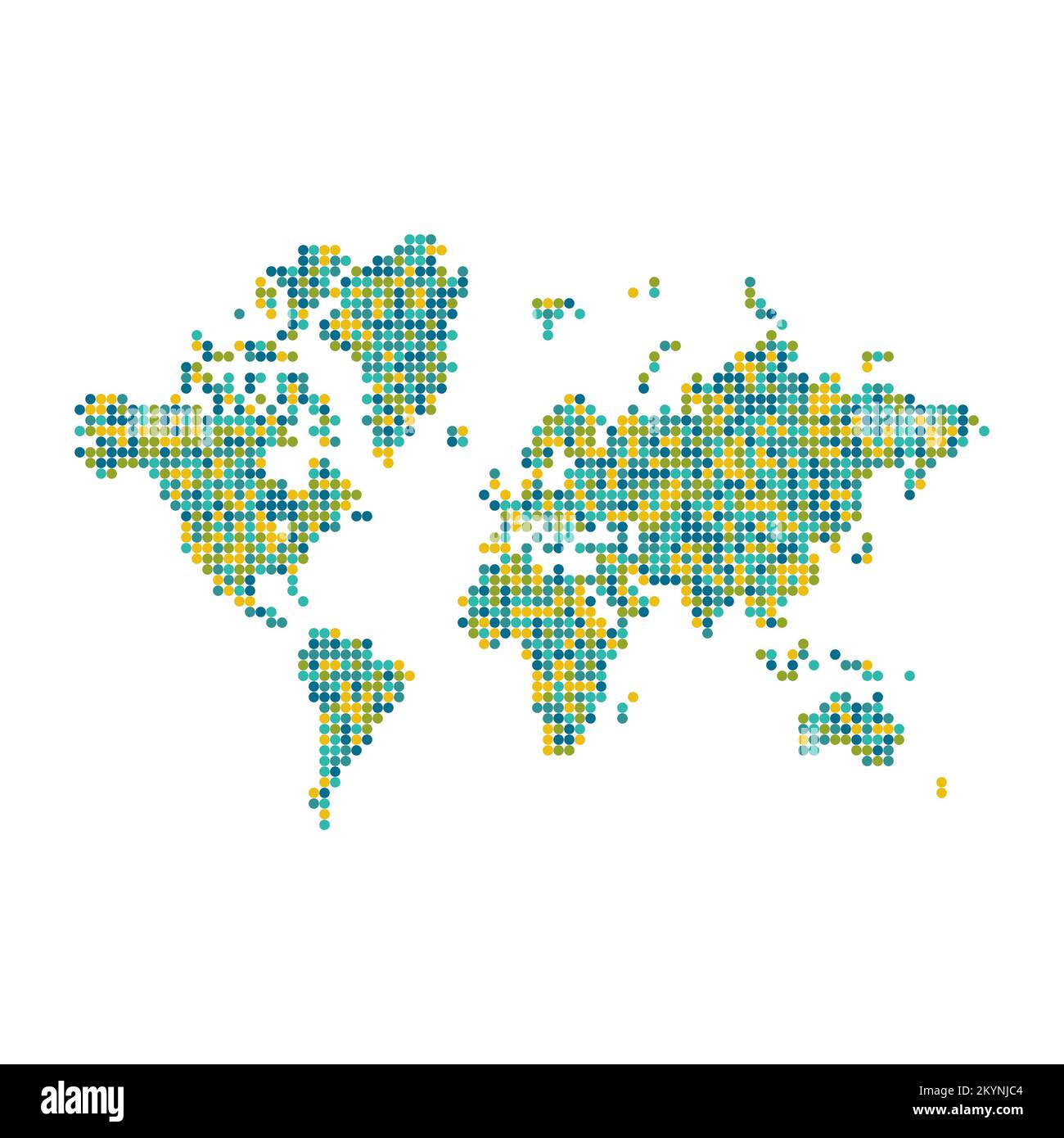 World 2 Silhouette Pixelated generative pattern map illustration Stock ...
