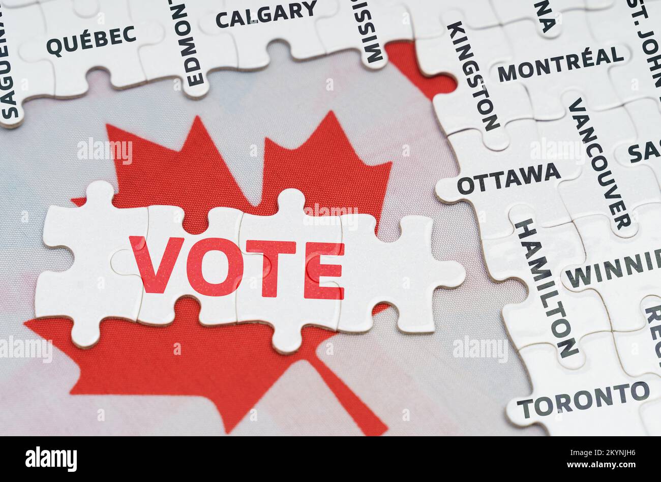 National concept. The flag of Canada features city name jigsaw puzzles ...
