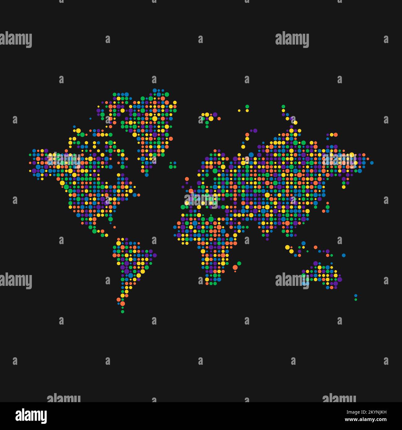 World 2 Silhouette Pixelated generative pattern map illustration Stock ...