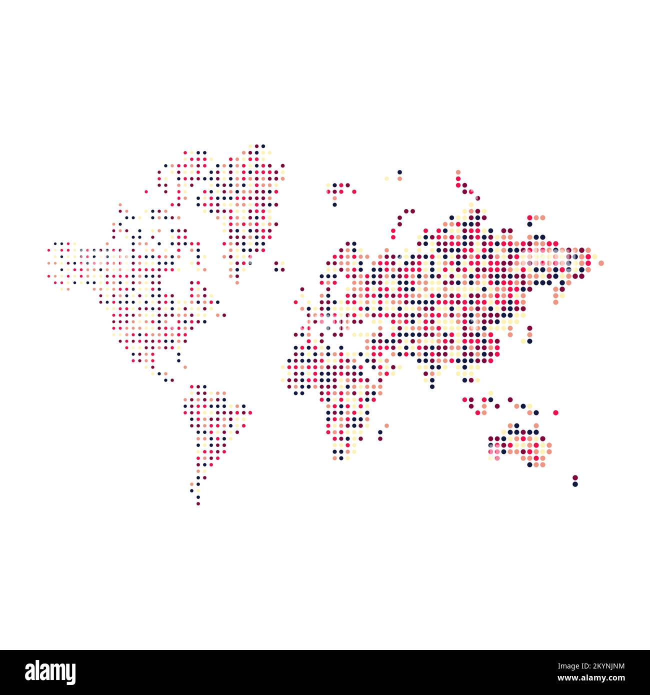 World 2 Silhouette Pixelated generative pattern map illustration Stock ...