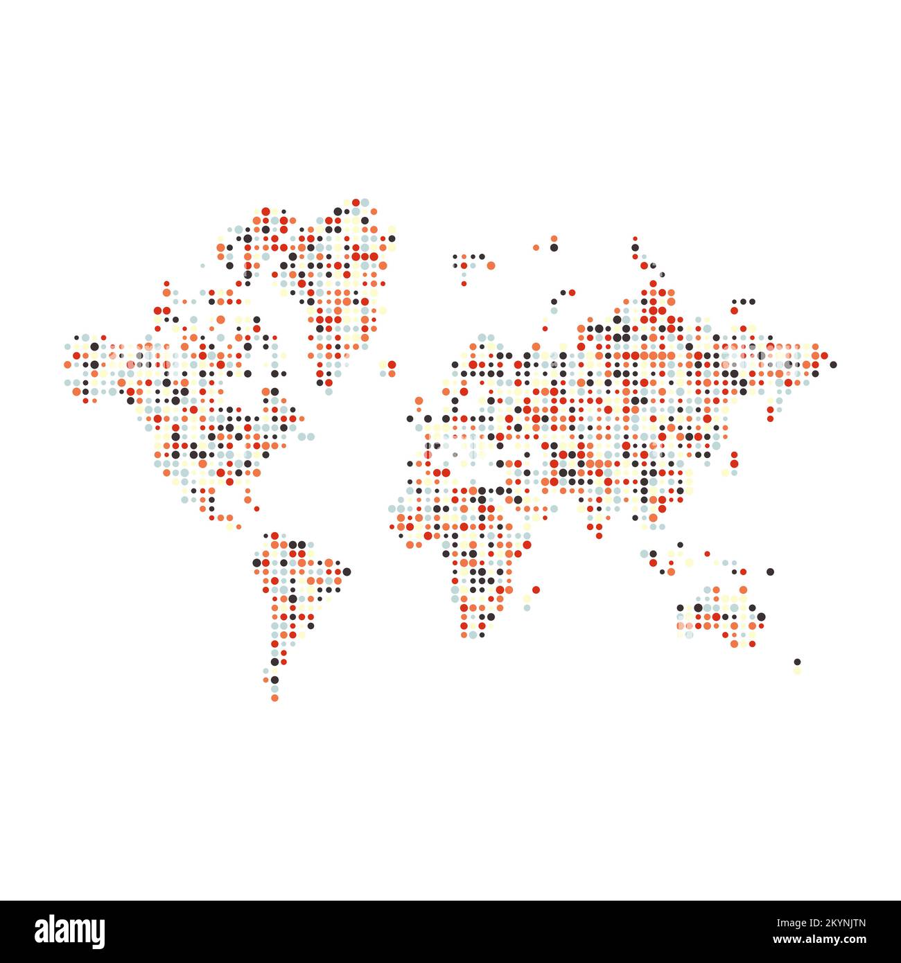 World 2 Silhouette Pixelated generative pattern map illustration Stock ...