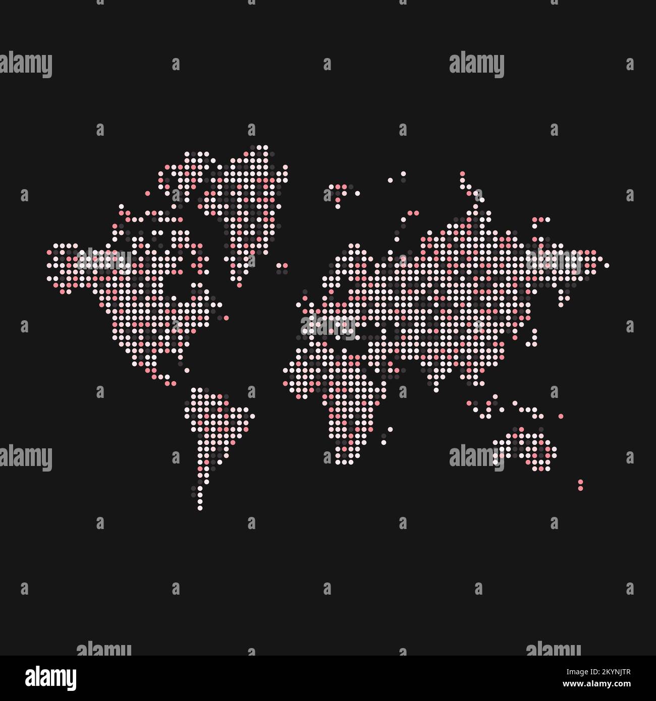 World 2 Silhouette Pixelated generative pattern map illustration Stock ...