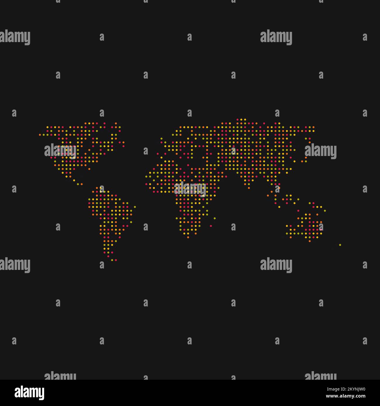 World 3 Silhouette Pixelated generative pattern map illustration Stock ...