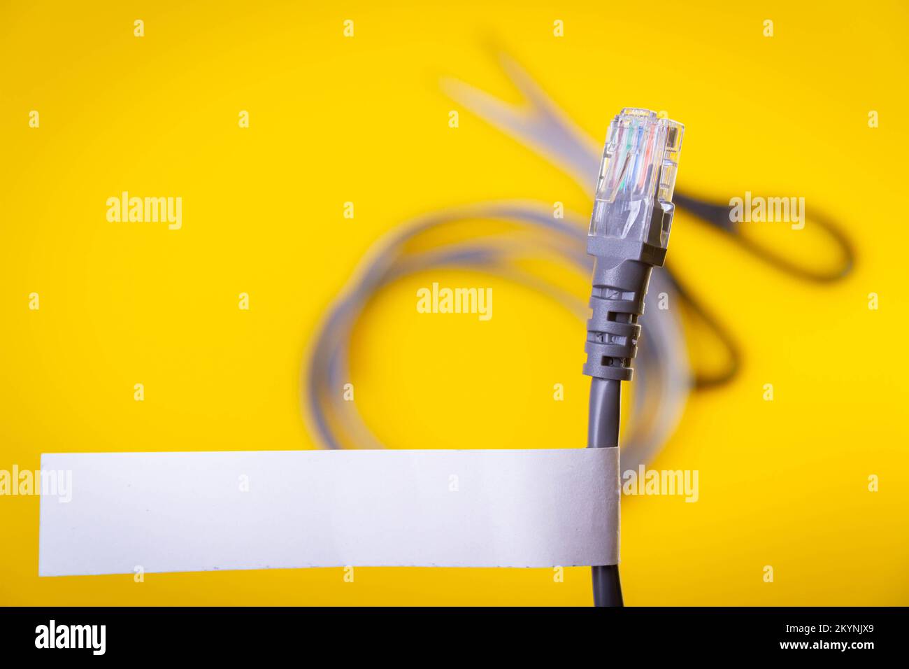 Internet Cable And Scissors Cut It Disconnection Of Internet Network Connection To World Wide