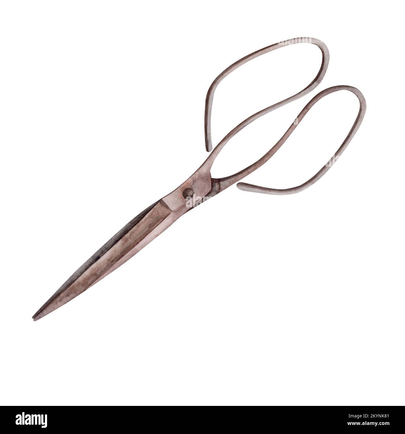 Scissors. Watercolor. Isolate. Illustration for clipart. Designed for ...