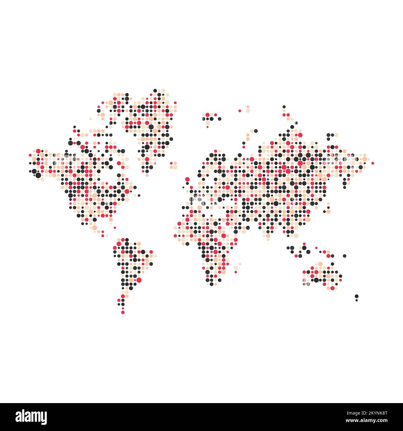 World 2 Silhouette Pixelated generative pattern map illustration Stock ...