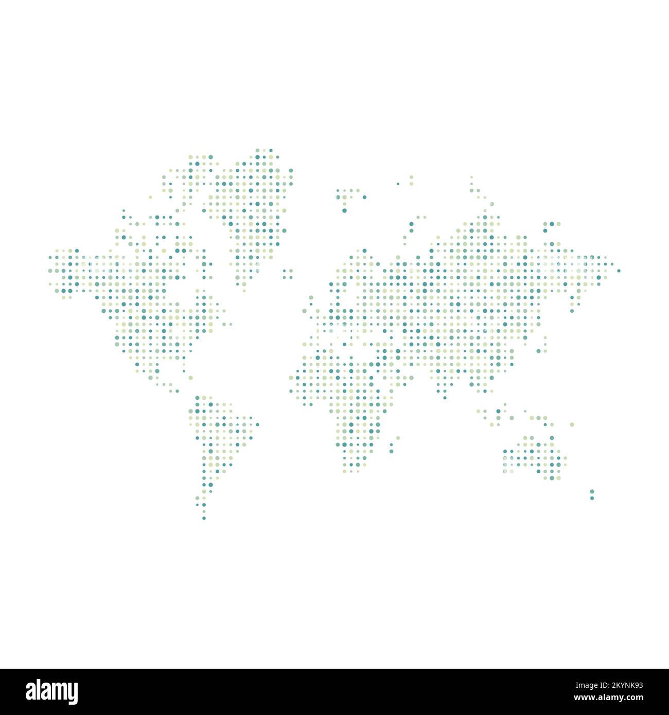 World 2 Silhouette Pixelated generative pattern map illustration Stock ...
